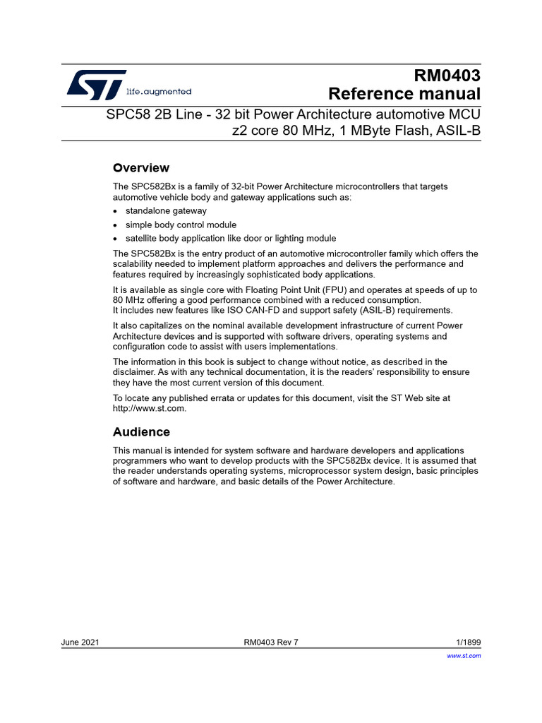 Dm00201129 Spc58 2b Line 32 Bit Power Architecture Automotive Mcu z2 ...