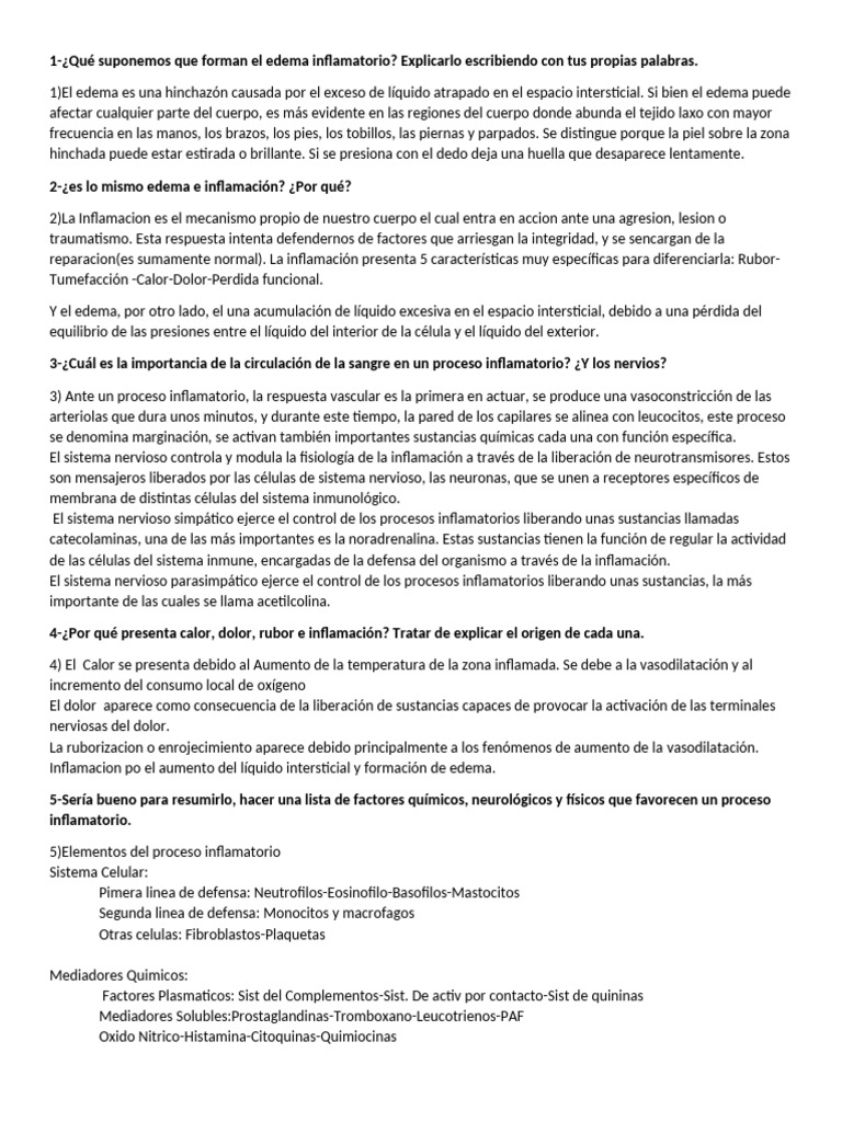 Biofisica | PDF | Inflamación | Edema