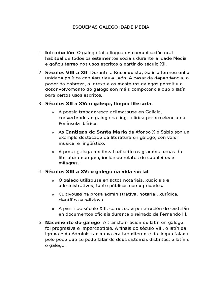 Esquemas Galego | PDF