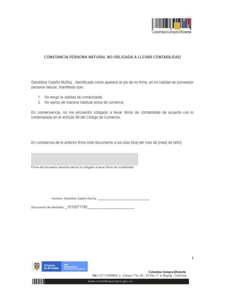 constancia_personanaturalnoobligadaallevarcontabilidadprov (1).docx | PDF