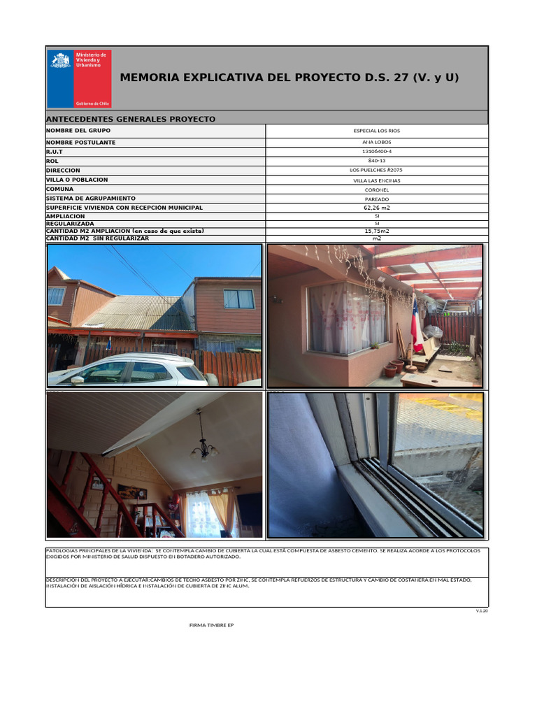 Excel Memoria Explicativa Especial Los Rios2023 | PDF