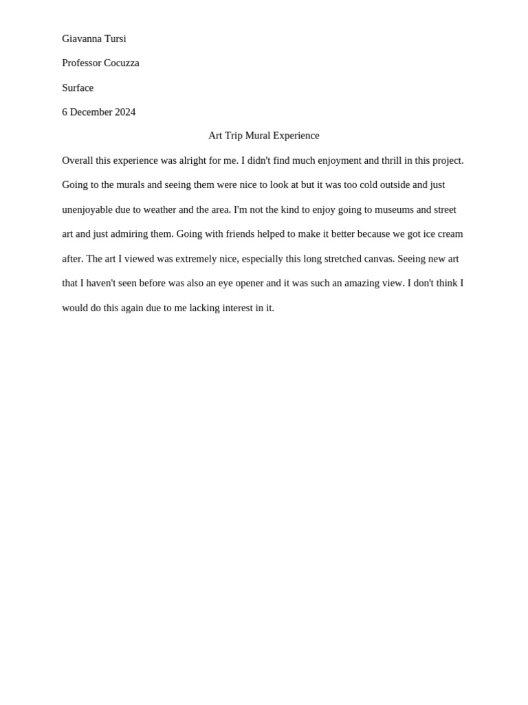 Giavanna Tursi-Art Trip Mural Experience | PDF