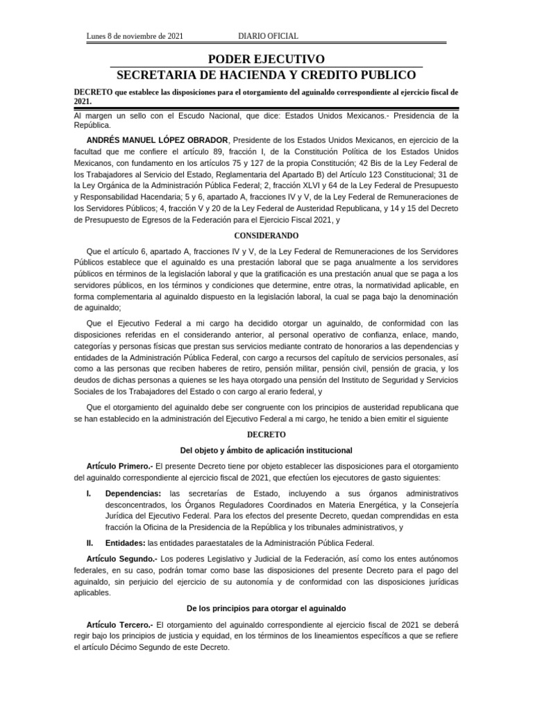 2021 11 08 MAT SHCP | PDF | México | Administración Pública