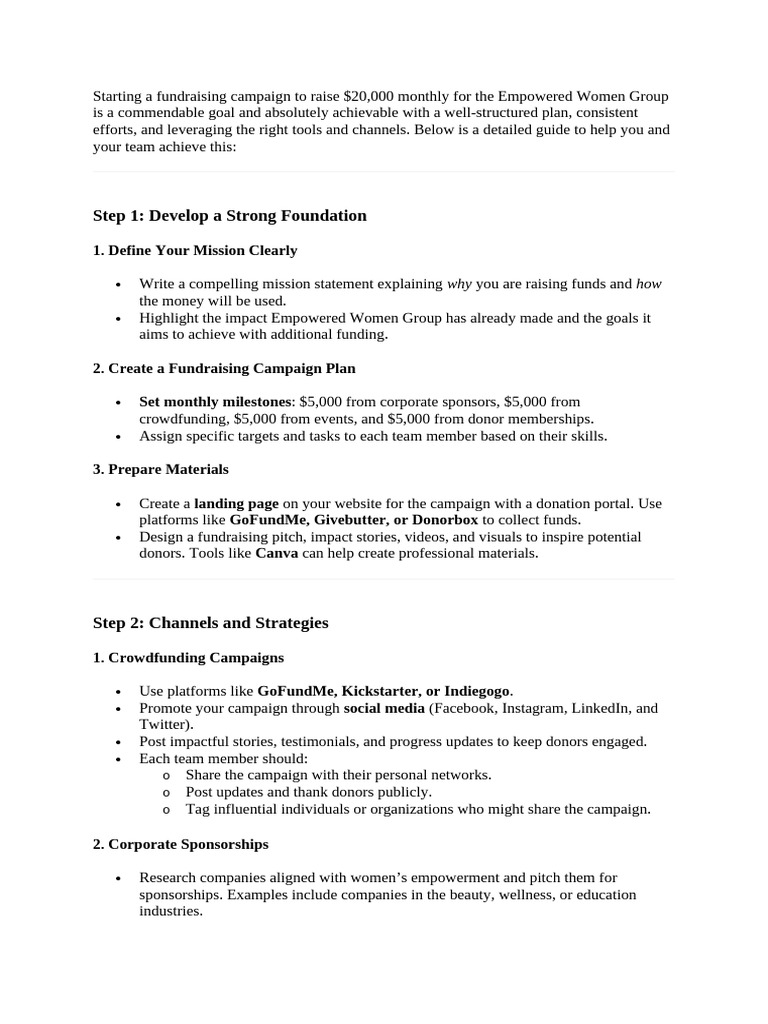 Starting A Fundraising Campaign To Raise | PDF | Fundraising | Social Media