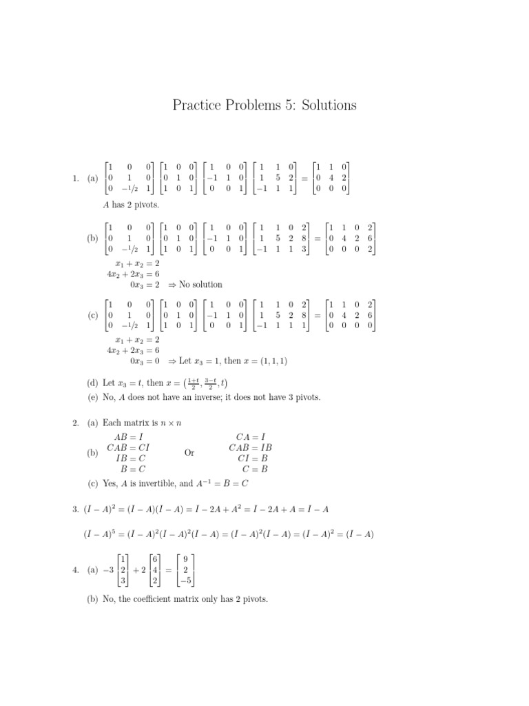 Practice Problems 5: Solutions | PDF