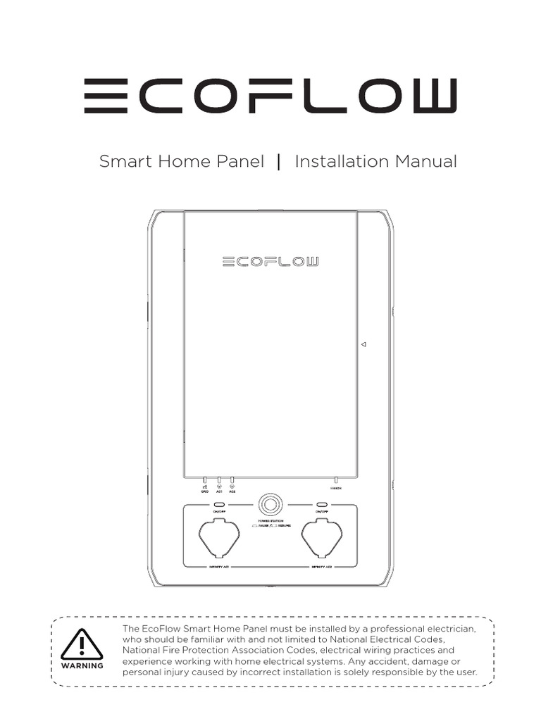 EcoFlow Smart Home Panel Installation | PDF | Relay | Electrical Grid