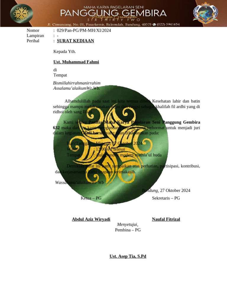 Surat Undangan Poh | PDF