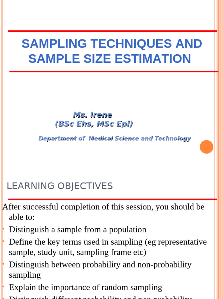 Sampling Techniques | PDF | Sampling (Statistics) | Statistics