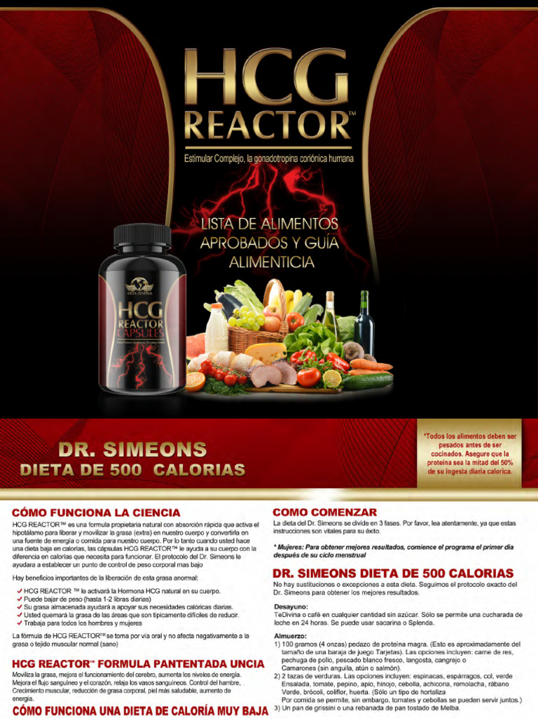 HCG Meal Plan Spanish R | PDF
