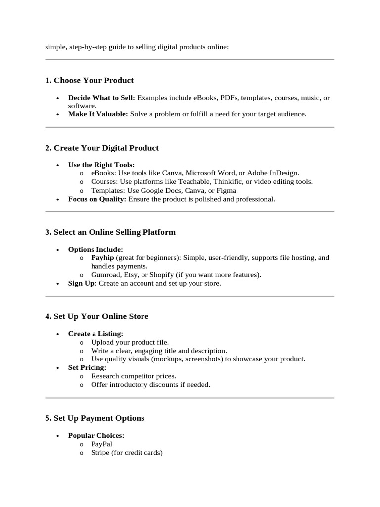 Guide to Selling Digital Products Online | PDF | World Wide Web ...