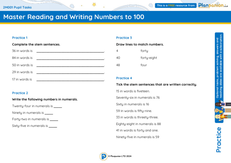 Year 4 Number Matching Tasks | PDF