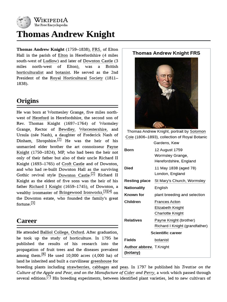 Thomas_Andrew_Knight | PDF | Botany