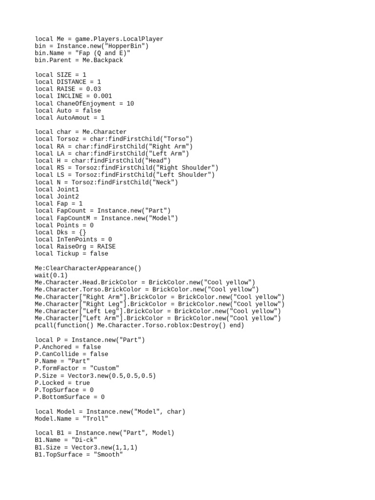 Roblox Script: Fap Animation | PDF | Republic Of Ireland