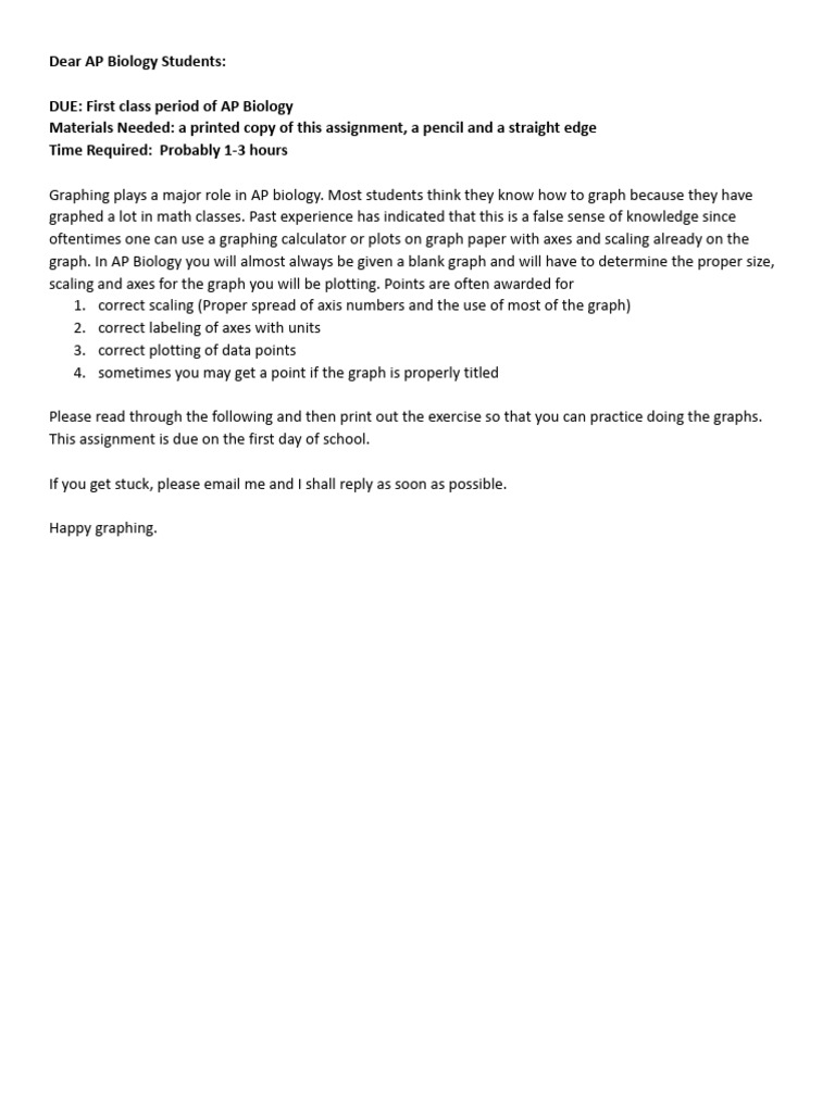 AP Biology Graphing Assignment | PDF | Histogram | Chart