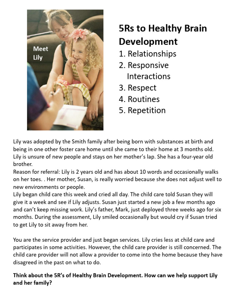 Supporting 5Rs Example | PDF | Attachment Theory | Child Care