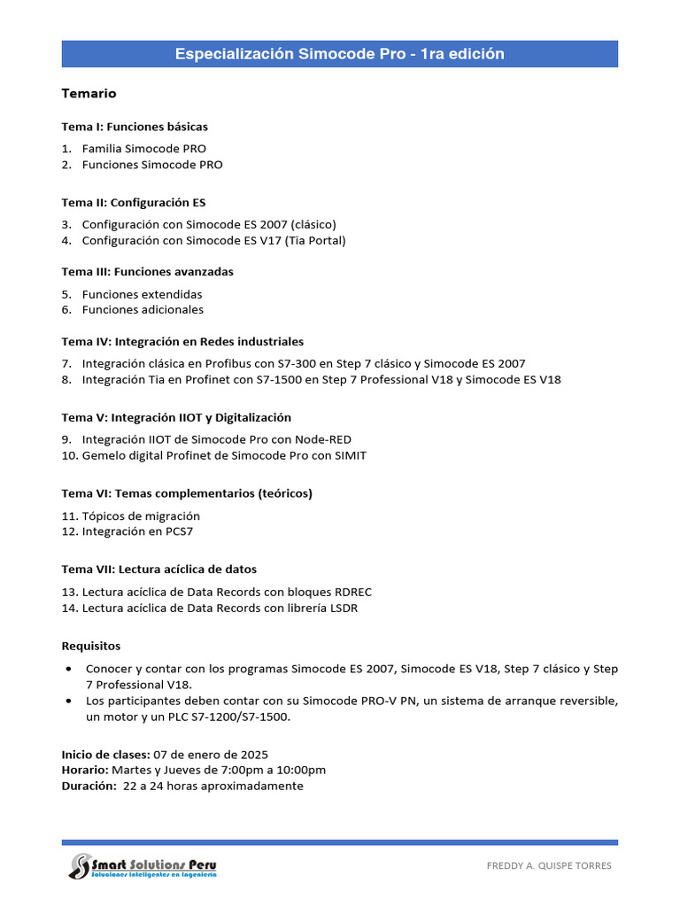 Especializacion Simocode Pro-1 | PDF