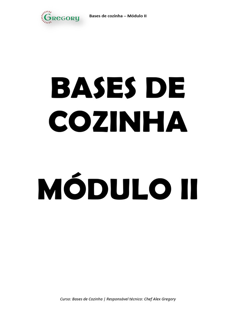 BASES DE COZINHA Mod 2 PDF Chef culin ria Alimentos