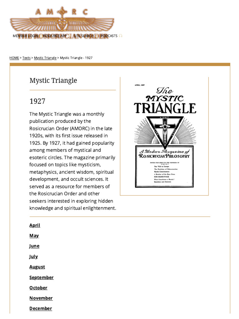Mystic Triangle: Rosicrucian Insights | PDF