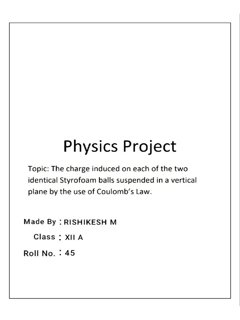Physics Project (Rishikesh M) | PDF