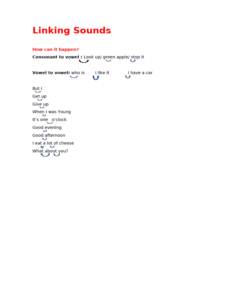 Linking Sounds | PDF