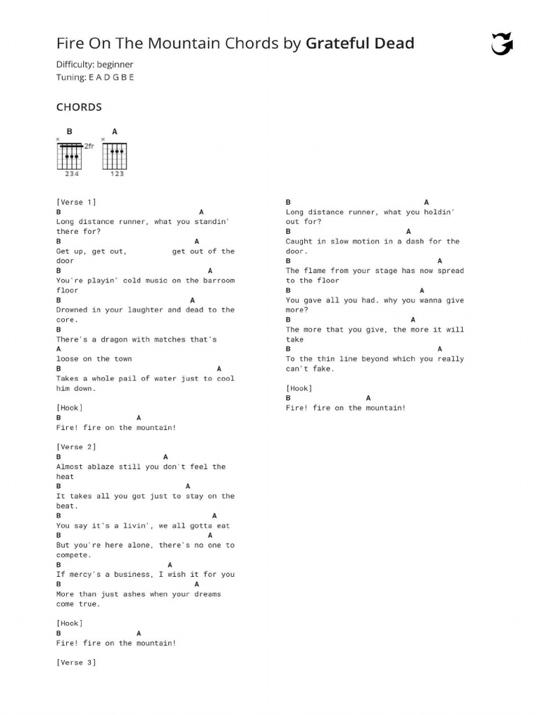 Fire On The Mountain Chords | PDF