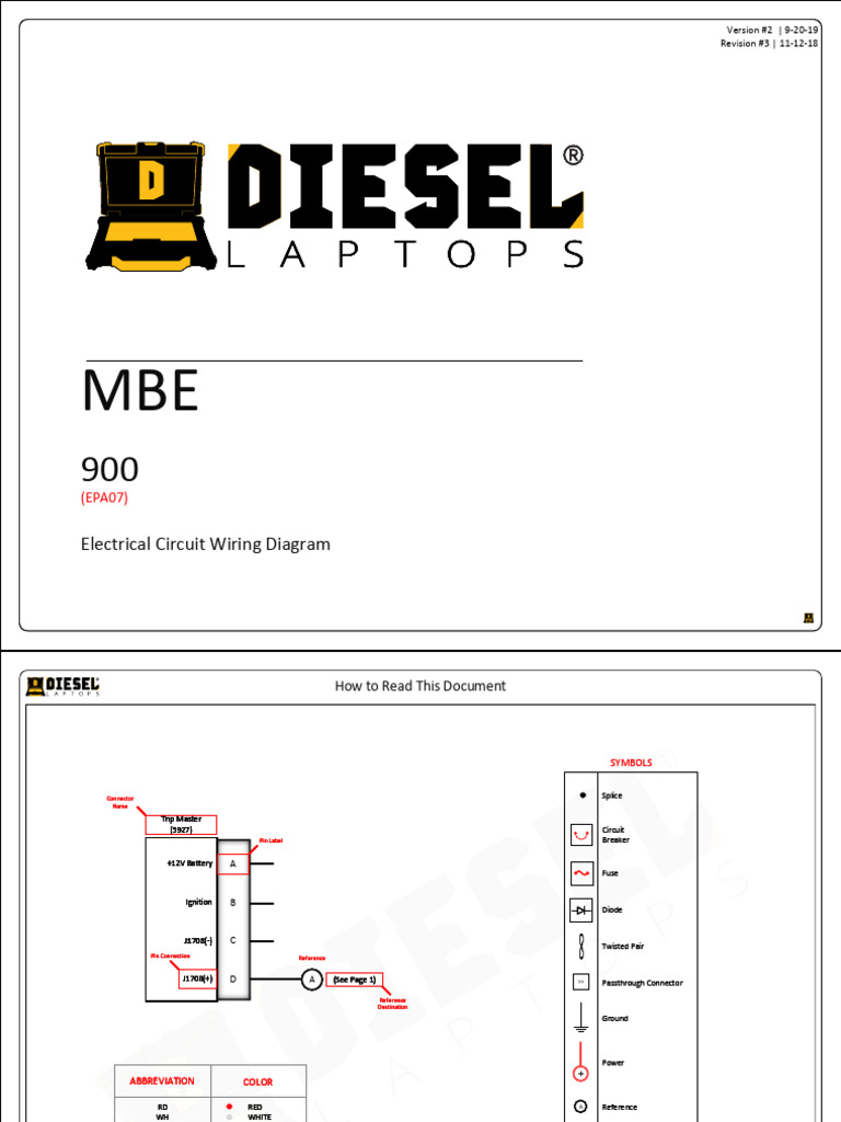 MBE 900 Electrical Wiring Diagram | PDF | Throttle | Legal Liability