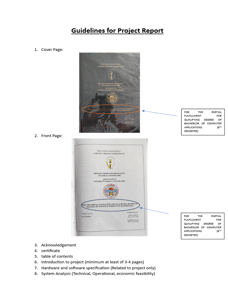 Project Report Guidelines for BCA | PDF | Information Technology ...