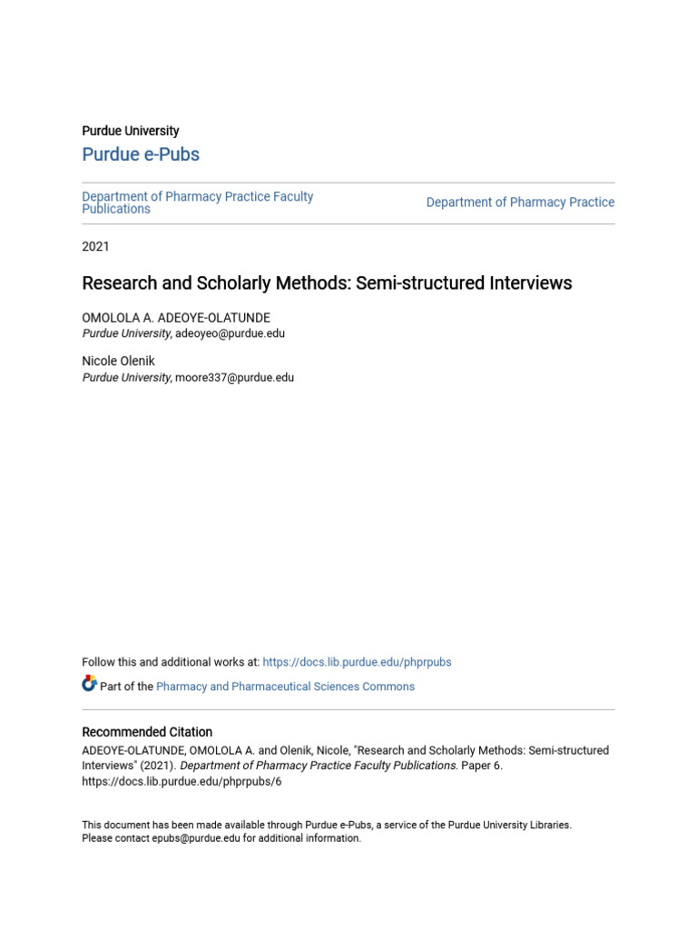Research and Scholarly Methods_ Semi-structured Interviews | PDF ...