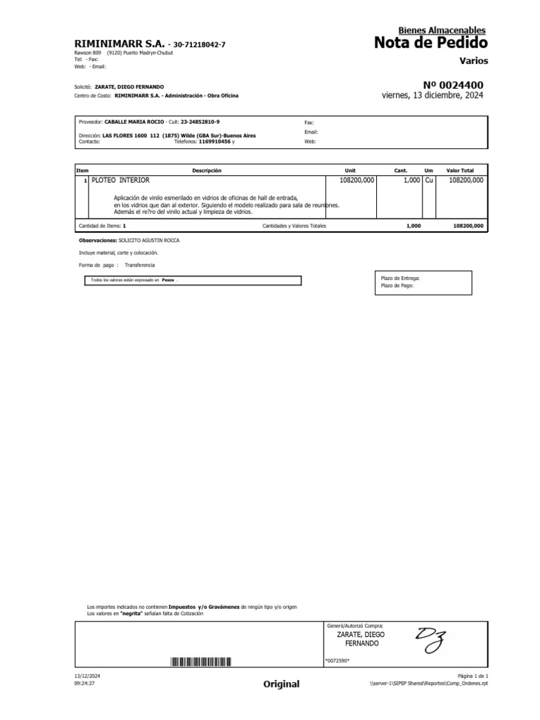 24400 CABALLE - Ploteo interior - RIMNIMAR (1) | PDF