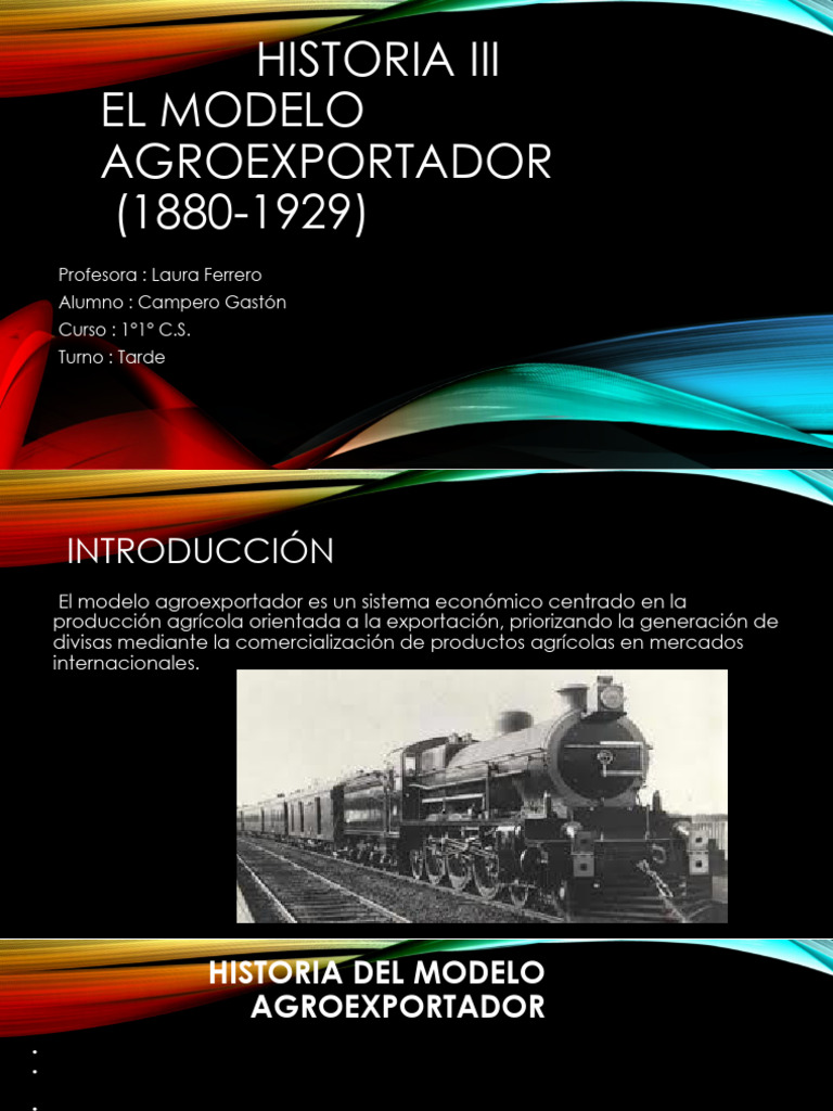 Historia del Modelo Agroexportador | PDF | Agricultura | Comercio