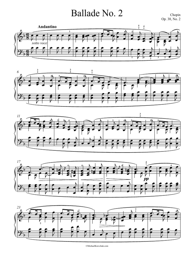 Chopin Ballade Op. 38 No. 2 | PDF | Alphabet latin