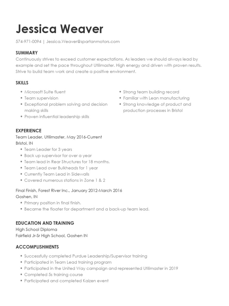 Jessica Weaver Resume | PDF