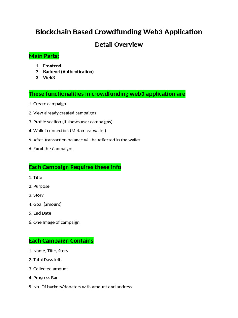 Crowdfunding Web3 Application | PDF