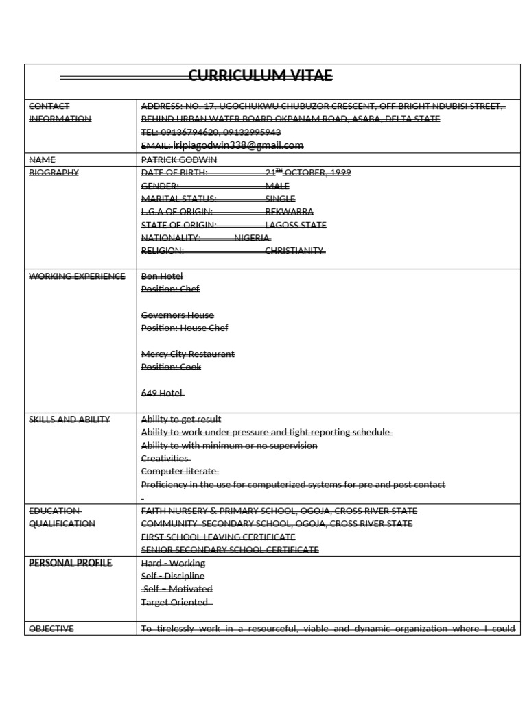CV Godwin 121551 | PDF