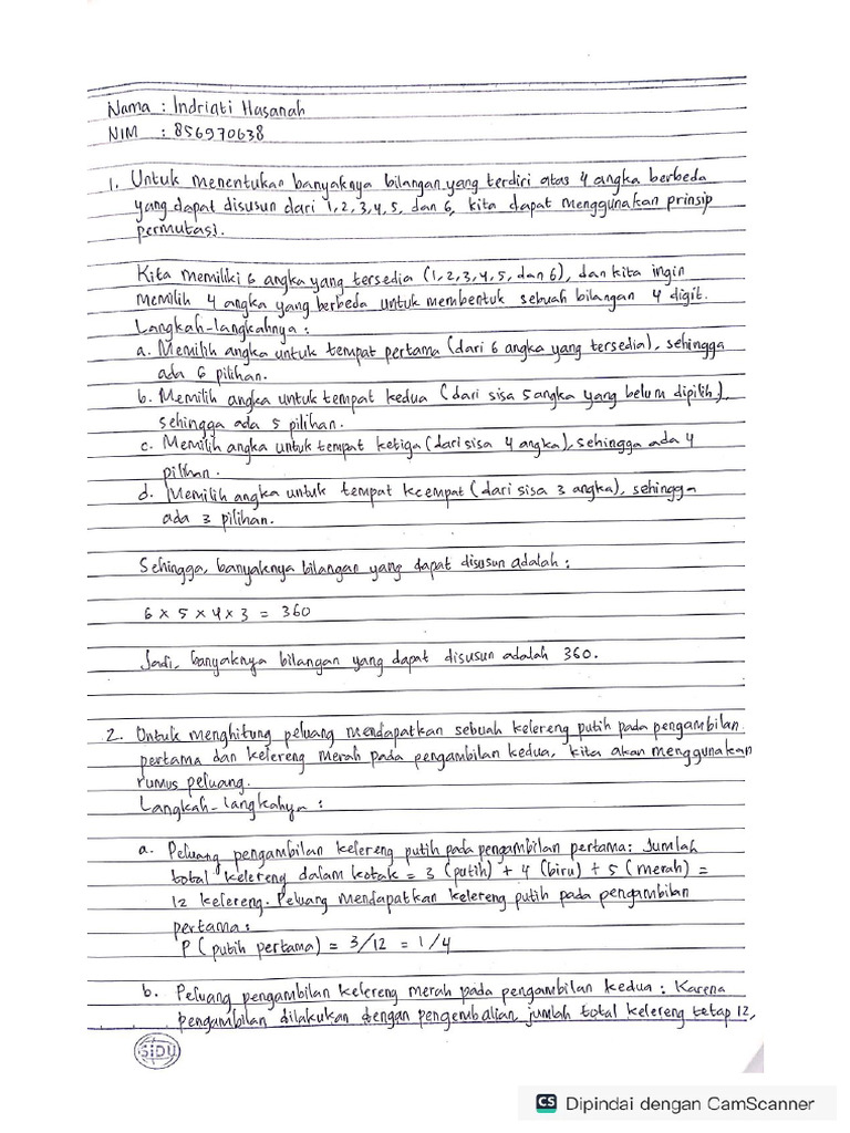 Indriati Hasanah TT 3 MTK | PDF