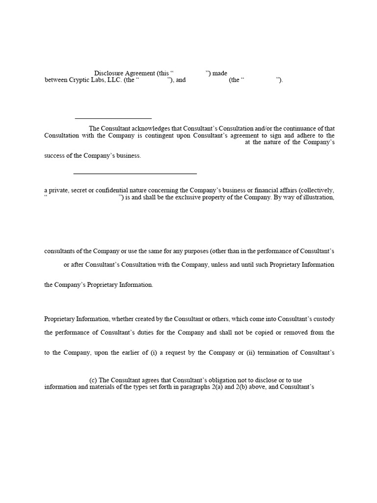 NDA - Cryptic Labs - Sumeet Gawai-1 | PDF | Trade Secret | Breach Of ...