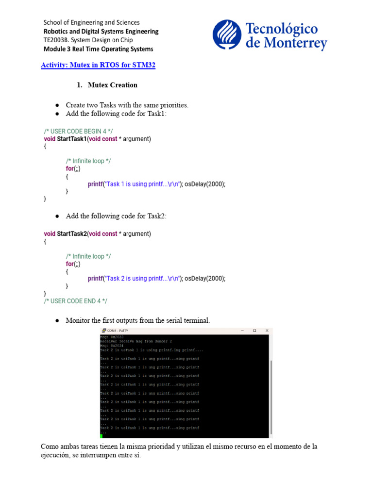 act_MutexRTOS.docx (1) | PDF | Software | Computer Architecture