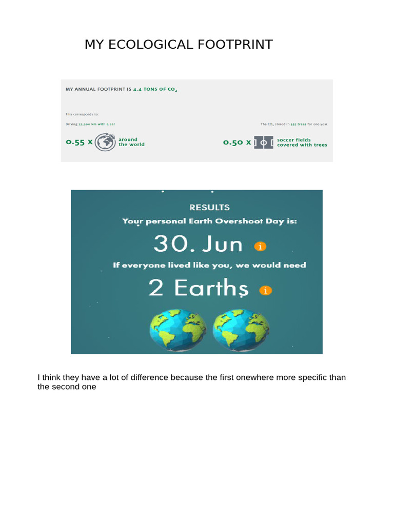 My Ecological Footprint | PDF