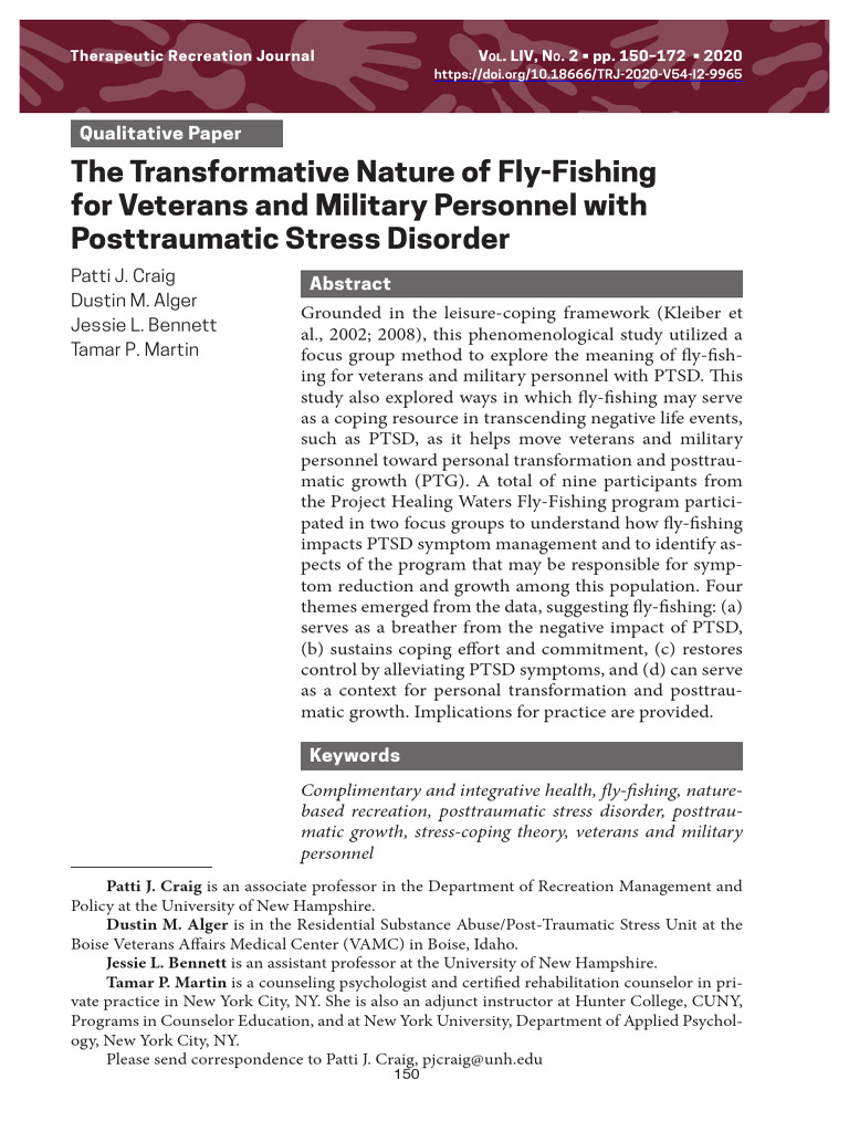 Transformative Nature of Fly Fishing for Veterans - article | PDF ...