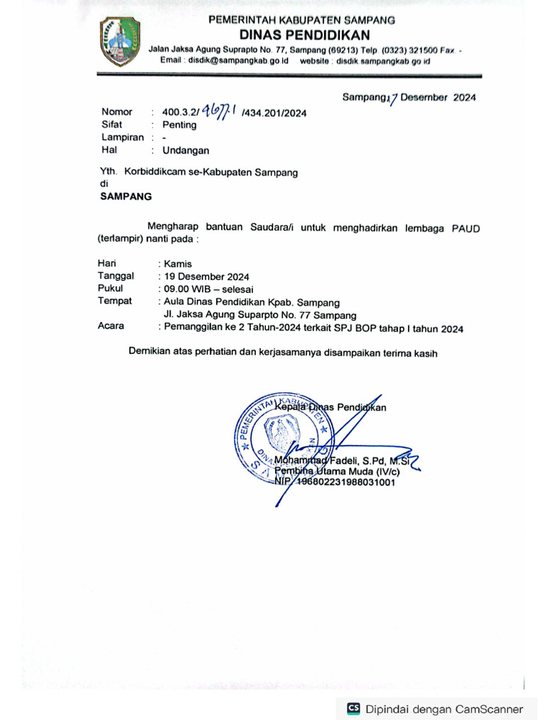 Surat Pemanggilan Ke 2 SPJ | PDF