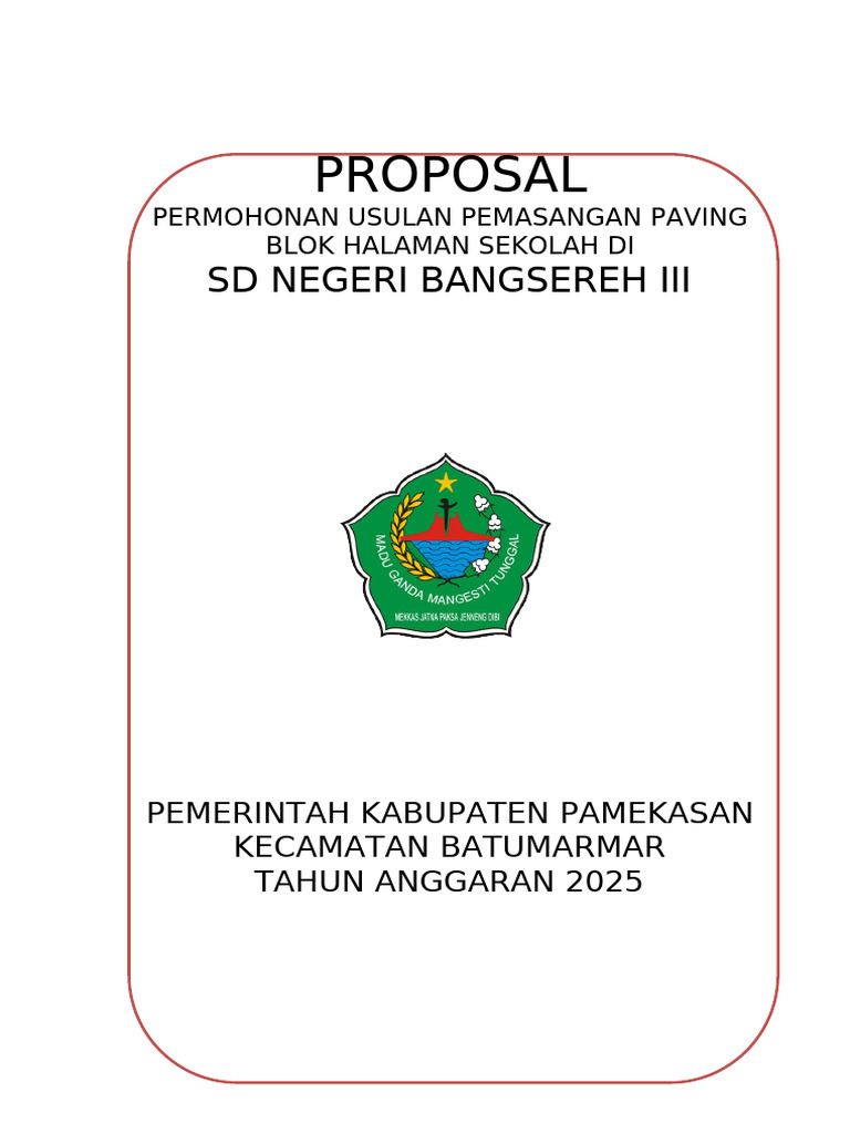 Proposal Paving - SDN Bangsereh 3 | PDF