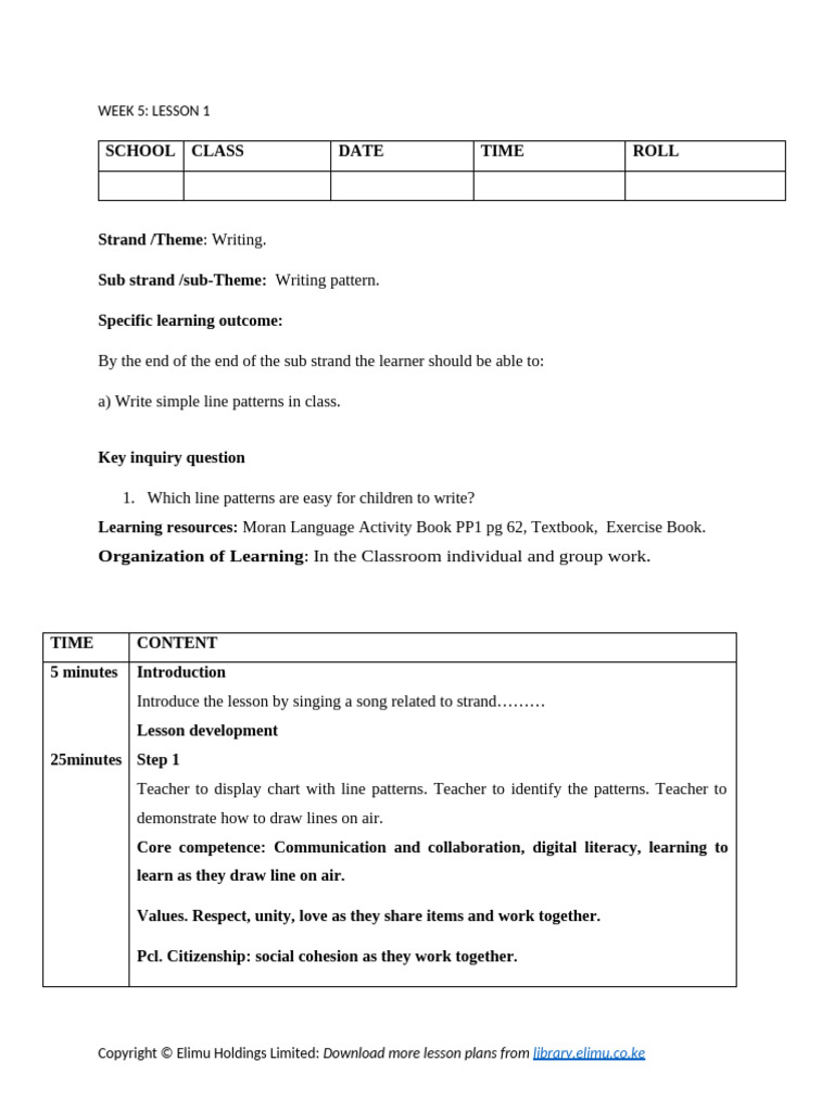 9 Lesson Plan 120 135 Term 3 11 20 Mar 10 45 32 | PDF | Educational ...