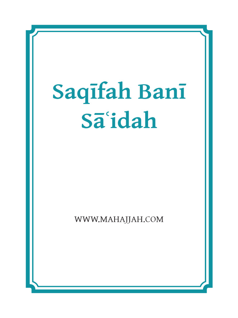 Saqifah | PDF | Umar | Caliphate