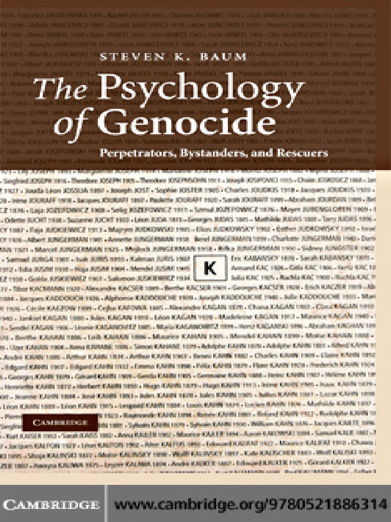 The Psychology of Genocide - Perpetrators, Bystanders, and Rescuers ...