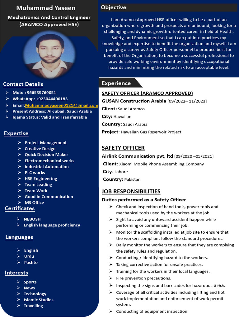 Safety 2 (Resume) | PDF | Safety | Pakistan
