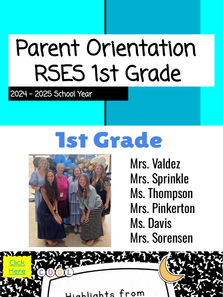 1st Grade Parent Orientation Guide 2024-25 | PDF | Phonics | Learning