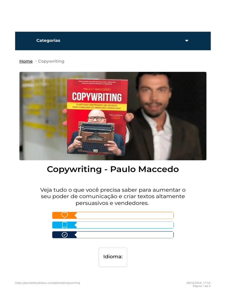 Resumo Do Livro Copywriting - Paulo Maccedo, PDF | PDF