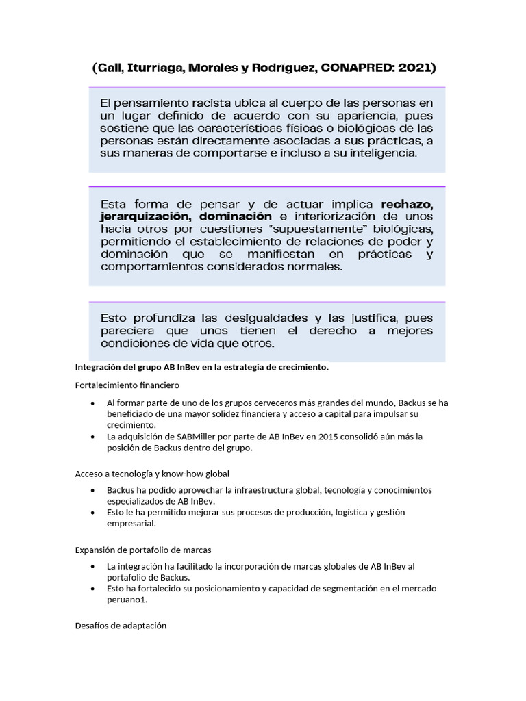 Integración del grupo AB InBev en la estrategia de crecimiento | PDF | Contabilidad | Business