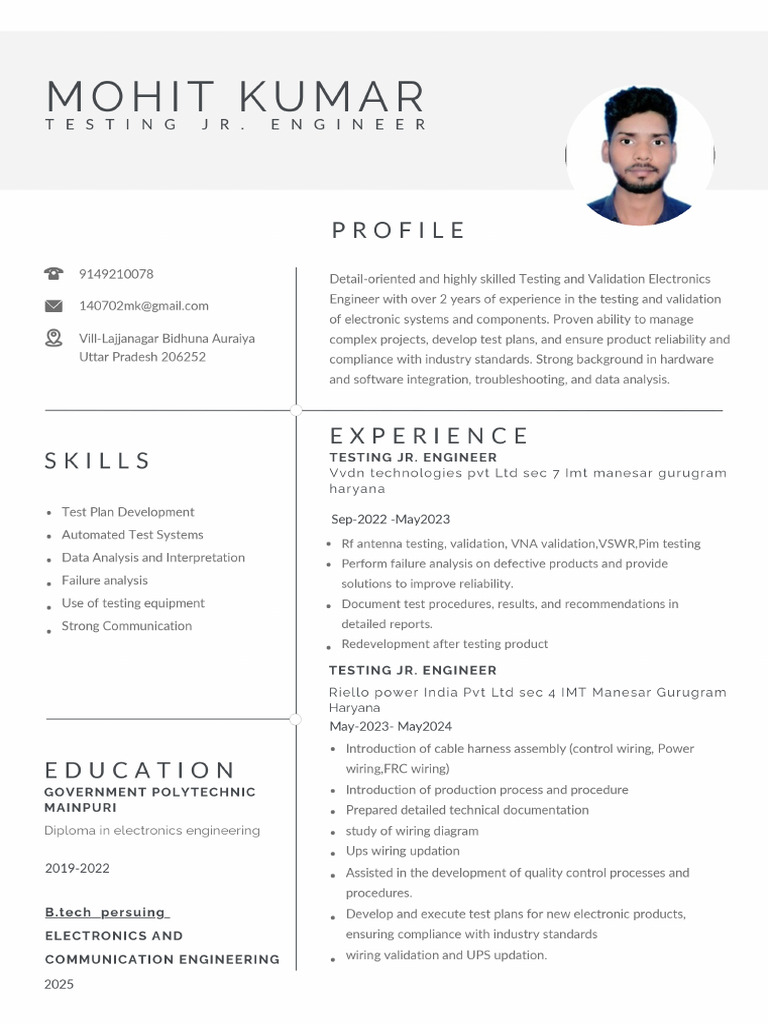 resume Mohit b.tech | PDF