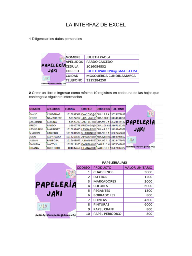 Interfaz de Excel | PDF